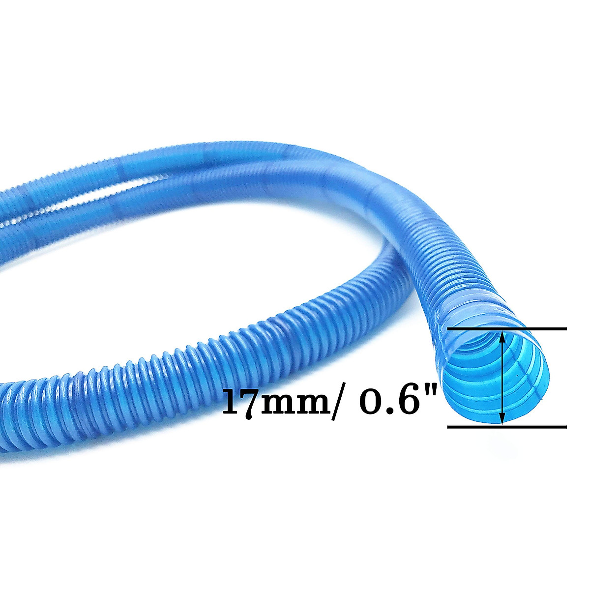 XMHF Flexible Air Conditioner Drain Hose Water Pipe 111cm 3pcs Blue