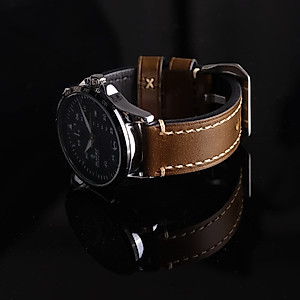 EACHE Leather Watch Bands Handmade Genuine Leather Watch Straps Vintage Design Classical Thick Watch Bands 20mm