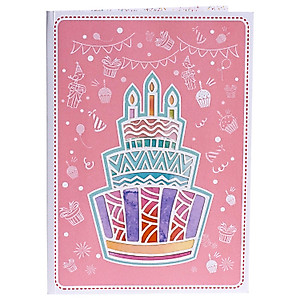 Paper Love Party Explosion Pop Up Birthday Card, 3D Popup Greeting Cards For Birthday, Celebration, Party, Baby Shower, It’s a Girl, All Occasion | 5" x 7"