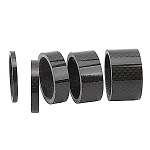 Raguso Bicycle Front Fork Washer, Carbon Fiber Light Weight 28.6mm ID Bike Stem Spacers High Temperature Resistant for Road Bicycles