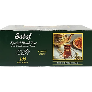 Sadaf Cardamom Tea Bags | Special Blend Cardamom Ceylon Black Tea | Quicktea Product harvested in Sri Lanka | 100 bags (Pack of 1)