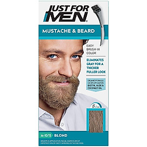 JUST FOR MEN Mustache & Beard Brush-In Color Gel, Blond M-10/15 1 Each (Pack of 2)