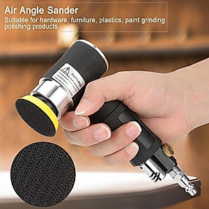 60Pcs Mini Air Sander Kit, Pneumatic Sander with 1” 2” 3” Backing Plates, Sanding Discs, Buffing Pads for Random Orbital Sanding Buffing Polishing