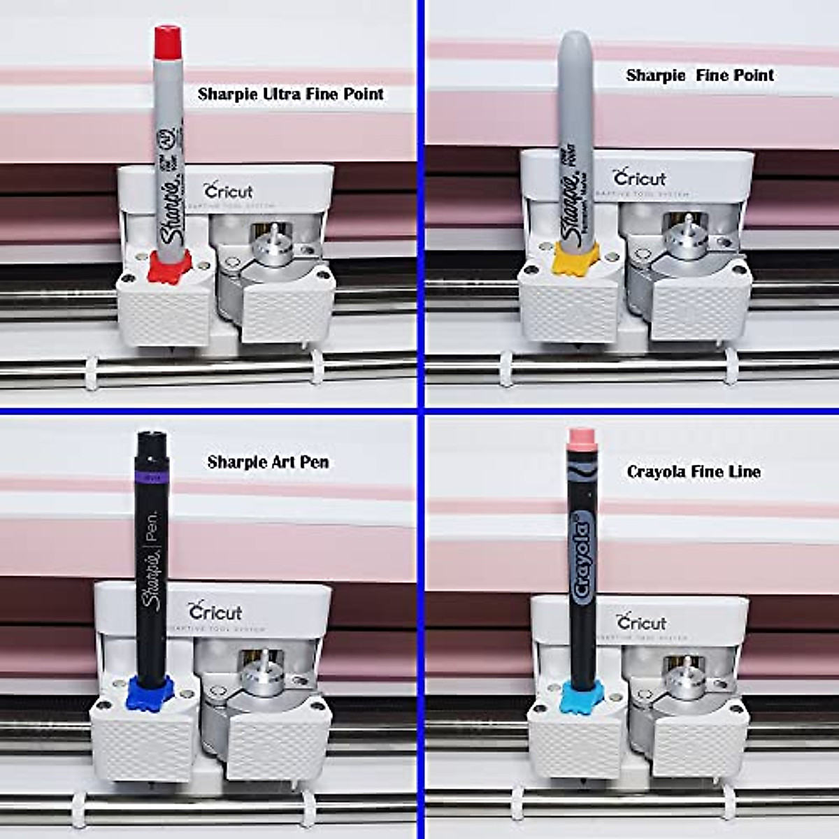 8 Packs Pen/Marker Adapter Set Compatible with Cricut (Explore Air,Air 2,Air 3, and Maker,Maker 3),Pen Adapter Compatible with Sharpie/BIC/Crayola