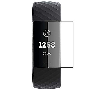Puccy 4 Pack Screen Protector Film, compatible with Fitbit charge 3 charge3 TPU Guard （ Not Tempered Glass Protectors ）