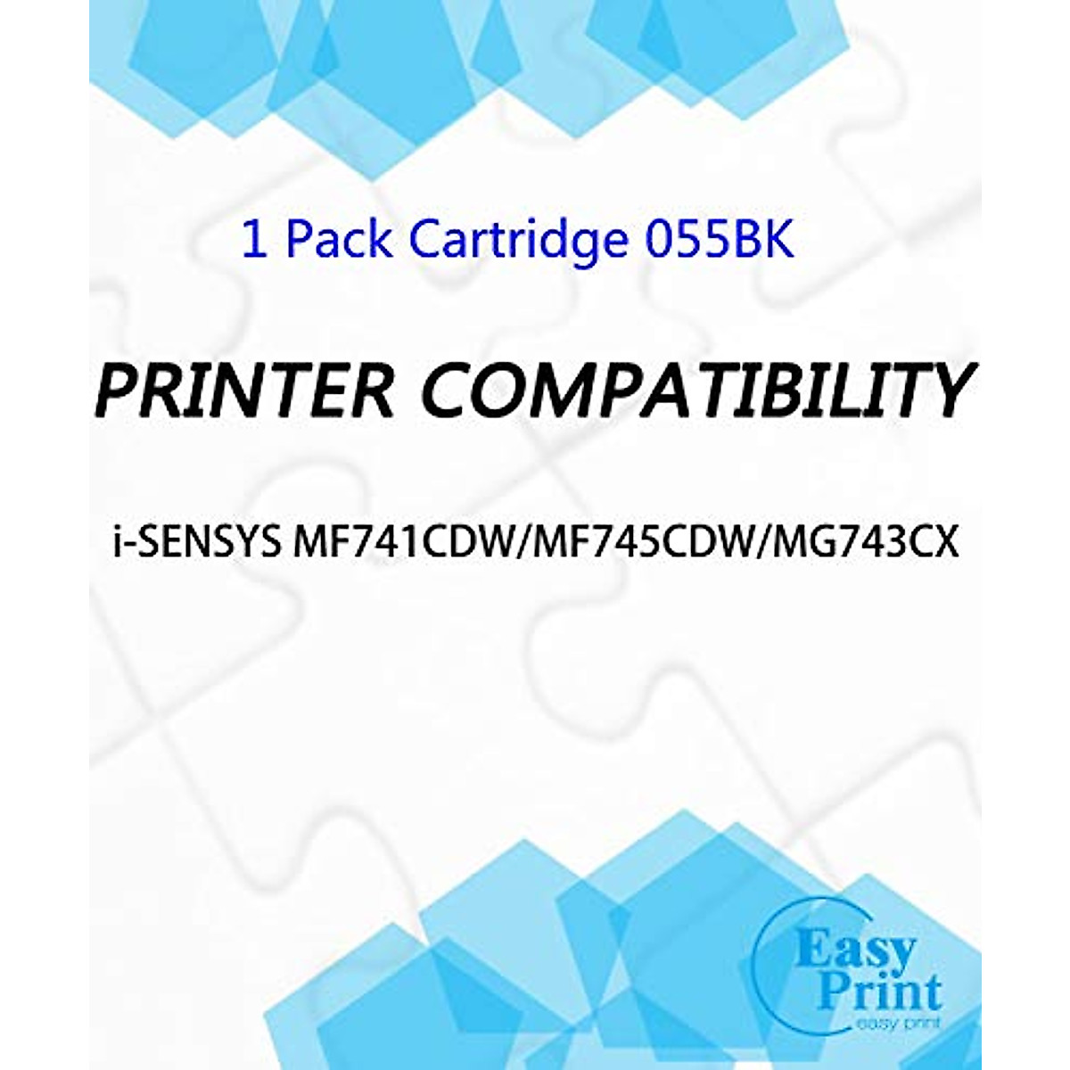 EASYPRINT (1-Pack, No Chip) Compatible Toner Cartridge Replacement for Canon 055 CRG055 CRG-055 Used for Canon LBP664Cdw imageClass MF740Cdw MF741Cdw MF743Cdw MF745Cdw MF746Cdw Printer, (1 Black)