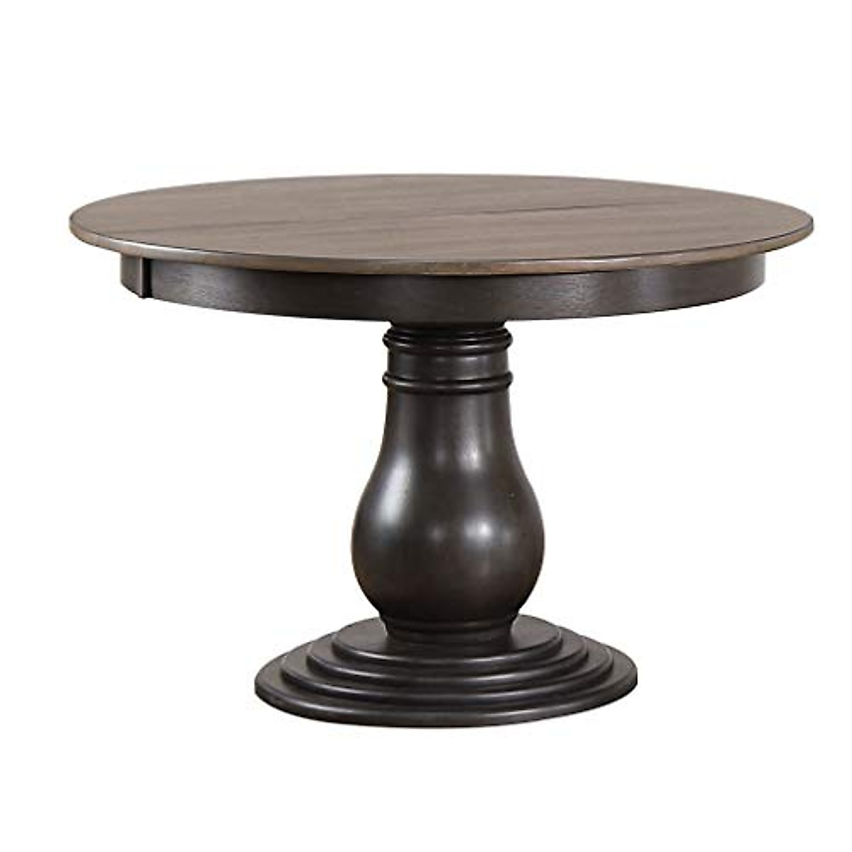 Iconic Furniture Bella Base Dining, 45" x45" x 63" Antiqued Grey, Black Stone Round Table