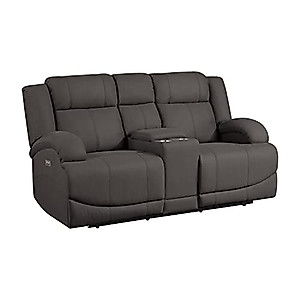 Lexicon Landwood Power Double Reclining Loveseat, Chocolate
