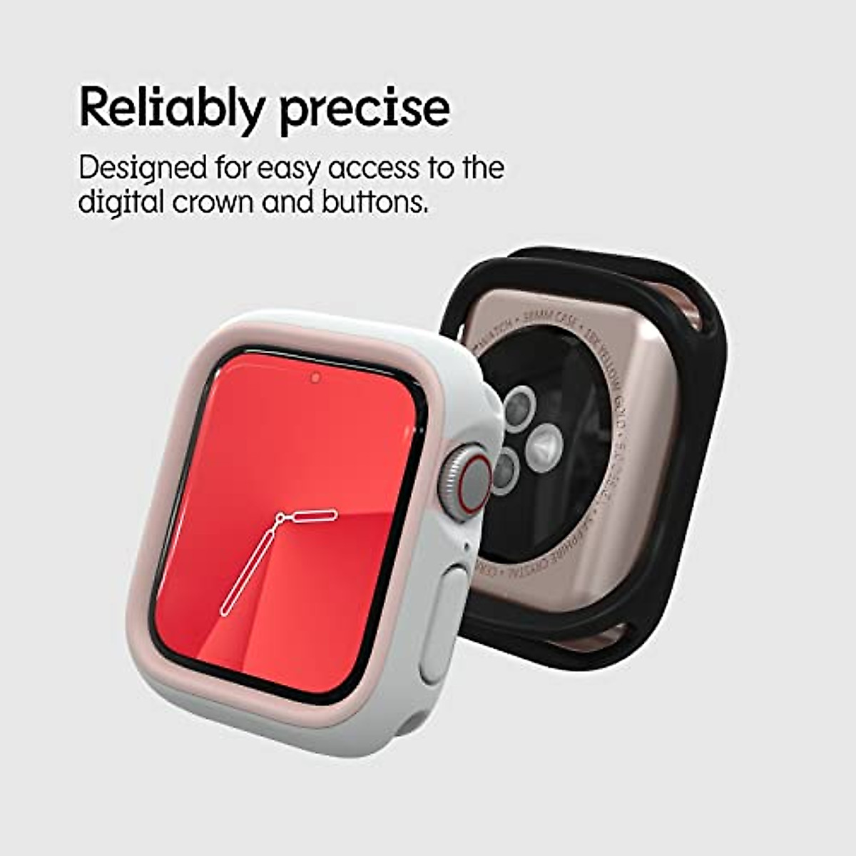 RHINOSHIELD Bumper Case Compatible with Apple Watch 9/8 / 7 - [45mm] | Slim Protective Cover - Lightweight and Shock Absorbent, Non-Slip - Black