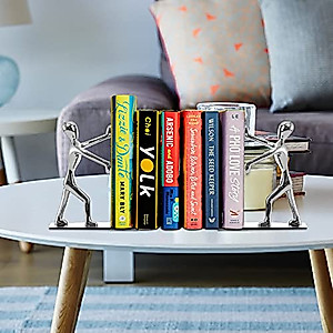 Fasmov Heavy Duty Stainless Steel Man bookends Nonskid Bookends Art Bookend,1 Pair