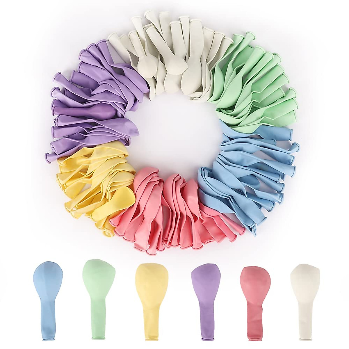 RUBFAC 182pcs Pastel Balloons Rainbow Balloon Garland Arch Kit with Star Foil Balloons for Wedding Birthday Party Supplies Easter Decorations