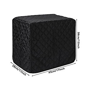 Bread Maker Cover 17x11x15 Inches, Clip Cotton Polyester Quilted Toaster Oven Dust Cover for Protect your Bread Machine or Kitchen Small Appliances, Hands or Machine Washable (Black)
