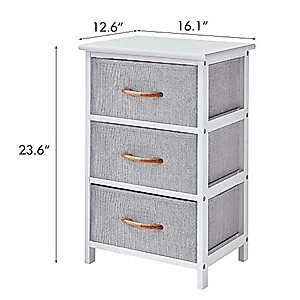 Nothers 3 Drawers Fabric Dresser Storage Organizer, Organizer Unit for Bedroom, Closet, Entryway,Living Room Furniture， Foom Decor，Hallway - Light Grey