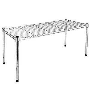 Simple Deluxe Heavy Duty 1-Shelf Shelving, Adjustable Storage Units, Steel Organizer Wire Rack, 29.92" W x 13.78" D x 14.96" H, Chrome