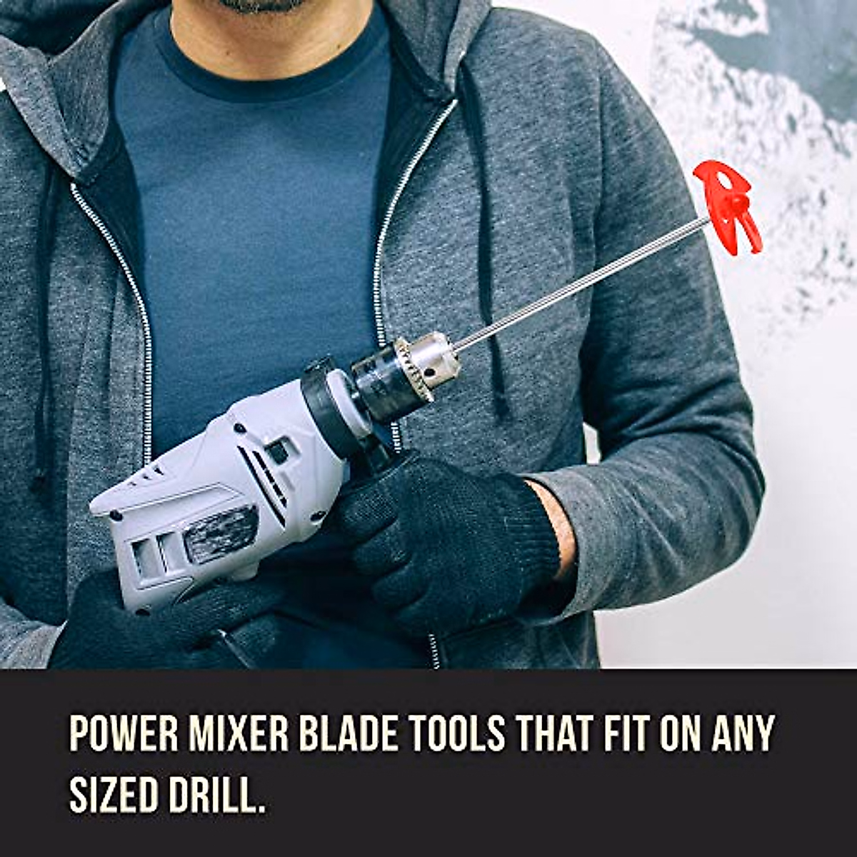 TCP Global Paint, Epoxy Resin, Mud Power Mixer Blade Drill Tool for Mixing Quarts and Gallons (2 Pack) - 10" Long, 1/4" Round Drill Shaft, 2.5" Plastic Paddles - Stirring Cans, Buckets, Pails and Cups