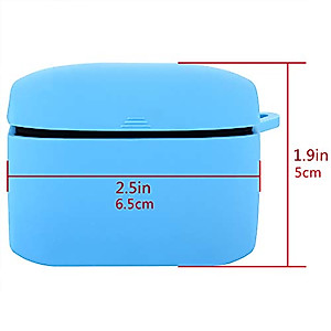 Geekria Silicone Case Cover Compatible with Jabra Elite Active 65t True Wireless Earbuds, Earphones Skin Cover, Protective Carrying Case with Keychain Hook, Charging Port Accessible (Blue)