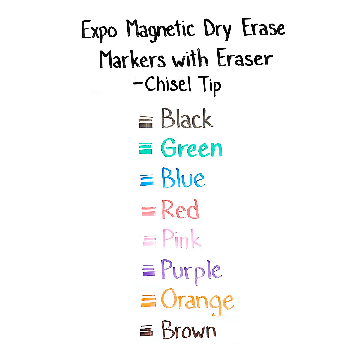 EXPO Magnetic Dry Erase Markers with Eraser, Chisel Tip, Assorted, 8 Count
