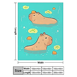 Capybara Blanket Ultra-Soft Throw Blanket Anti-Pilling Warm Cozy Flannel Throws for Couch Sofa Bed Living Room Family Friend Halloween Christmas Birthday Gifts 50"x60"