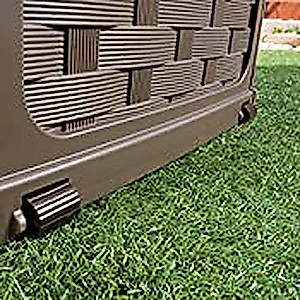 Starplast Sit-On Rattan Style Storage Box: 88 Gallon Outdoor Plastic Bin, Weather & Water Resistant, 45.7 x 22.8 x 22 Inches, 2 Color Options 56-811