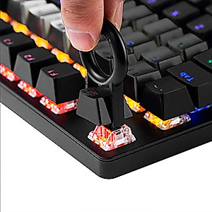 Hallsen Metal Keycaps Mechanical Gaming Keyboard WASD Keycaps for FPS & MOBA, Upgraded Stainless Steel Custom 60% Keycaps Kit with Key Puller for Mechanical Keyboard Cherry Mx Switches (Black)