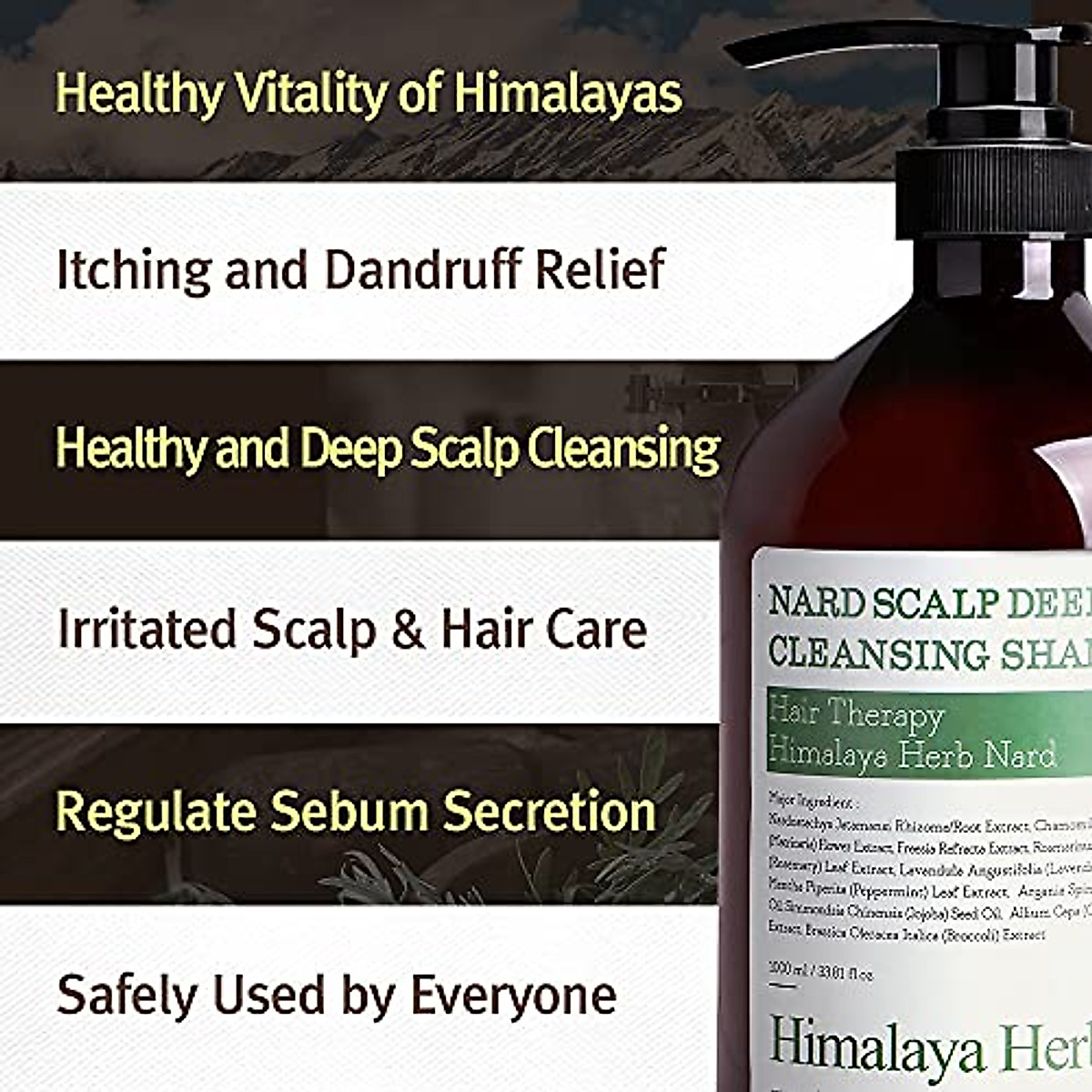 Bouquet Garni NARD Scalp Deep Cleansing Shampoo 33.8 Fl Oz - Natural Surfactant Anti Dandruff Shampoo for Itchy Dry Scalp - Natural Calming Ingredients Lavender Rosemary Argan Jojoba Oil Amino Acids