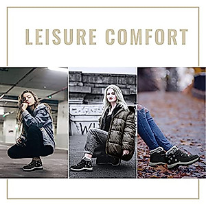 ASHION Women's Snow Boots Waterproof Snowboots Non Slip Durable Warm Winter Booties Hook and Loop Outdoor Shoes Leopard Black Size 10