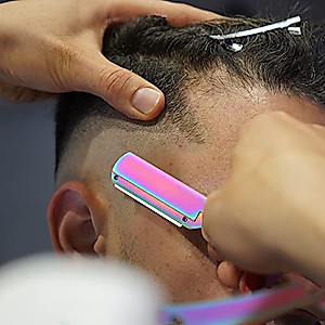 Professional Straight Edge Barber Razor for Men with 100 Single Blades Premium Stainless Steel Shaving Razor for Home & Salon Grooming Using