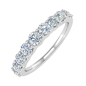 3/4 Carat Diamond Wedding Band Ring in 14K White Gold (Ring Size 8.5)