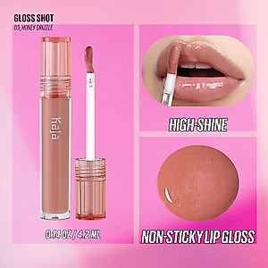 Kaja Lip Balm - Gloss Shot 03 Honey Drizzle | High Shine, Non-Sticky, with Jojoba Oil, Sheer, Hydrating, Juicy, Plumper Looking, Non-irritating, 0.14 FL Oz