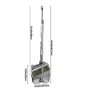 Broom with Dustpan Combo Set Brooms and Dustpan Set Double-Layer Scraper Foldable Dustpan Non-Stick Hair Small Broom 180-degree Rotatable Brooms for Vertical Storage Broom Set Dust Pan and Broom Set
