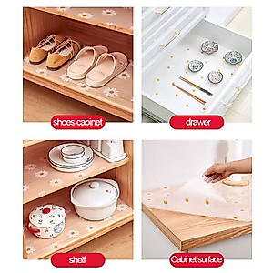 8Pcs Refrigerator Liners Shelf Liners for Kitchen Cabinets, 17.7"x11.8" Washable Non-Slip Fridge Liner, Cabinet and Drawer Liner for Fridge/Wire Shelf/Glass Shelves (Lemon)