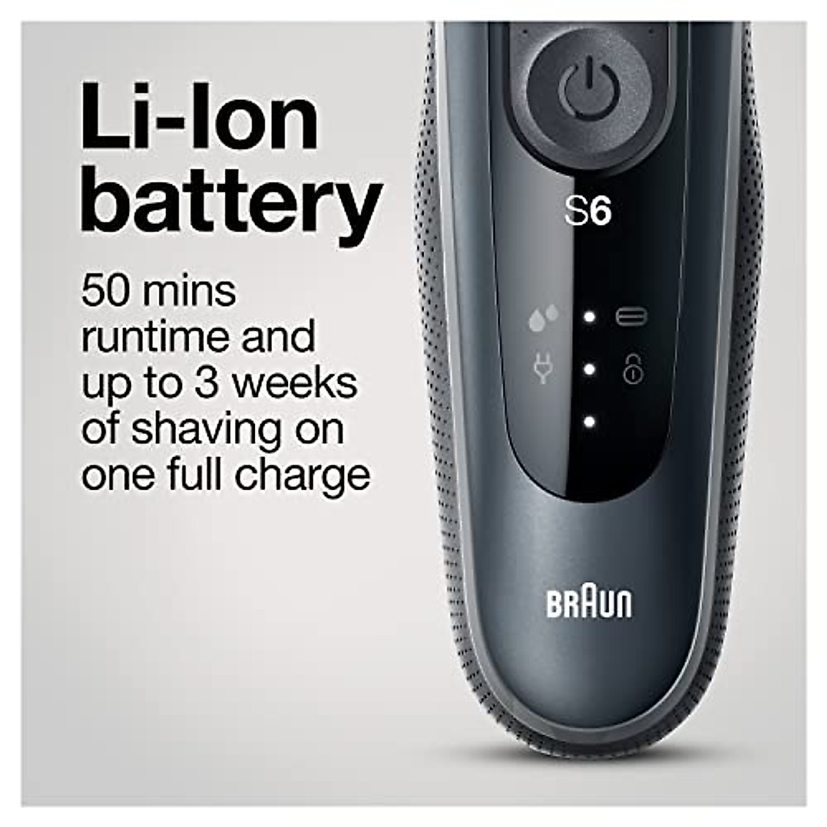 Braun Electric Shaver for Sensitive Skin, Wet & Dry Shave, Series 6 6075cc, With Beard Trimmer, Clean & Charge SmartCare Center, and Leather Travel Case, Rechargeable, Black