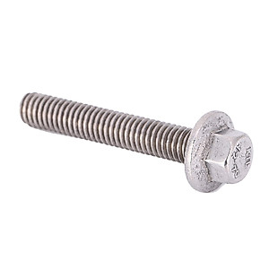 10pcs Flanged Hex Bolts M6 304 Stainless Steel Screws Washer Head Bolts Fastener Passivation Surface Finish Silver (M6 × 35mm)