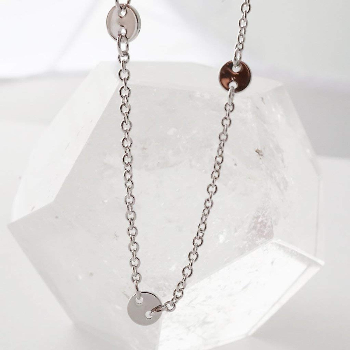 Honeycat Milky Way Disc Chain Bracelet in Gold, Rose Gold, or Silver | Minimalist, Delicate Jewelry (Silver)