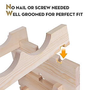 Smartxchoices Stackable Modular Wine Rack 96 Bottle Wooden Wine Storage Rack Freestanding Wine Holder Display Shelves, Wobble-Free, Solid Wood, (Eight-Tier, 96 Bottle Capacity)