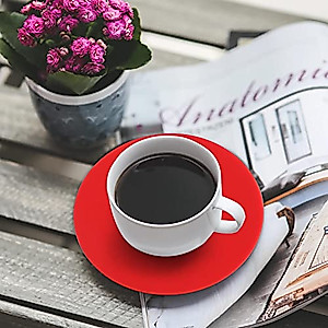 KeLoNg Rubber Jar Opener Gripper Pad, Multi-purpose Bottle Lid Opener for Weak Hands, Solid Color Round Kitchen Table Coaster Trivet Mat, Washable & Durable, Red