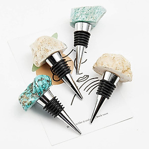 Turquoise Wine Bottle Stopper Crystal Natural Gemstone Wine Saver for Parties Wedding & Decoration