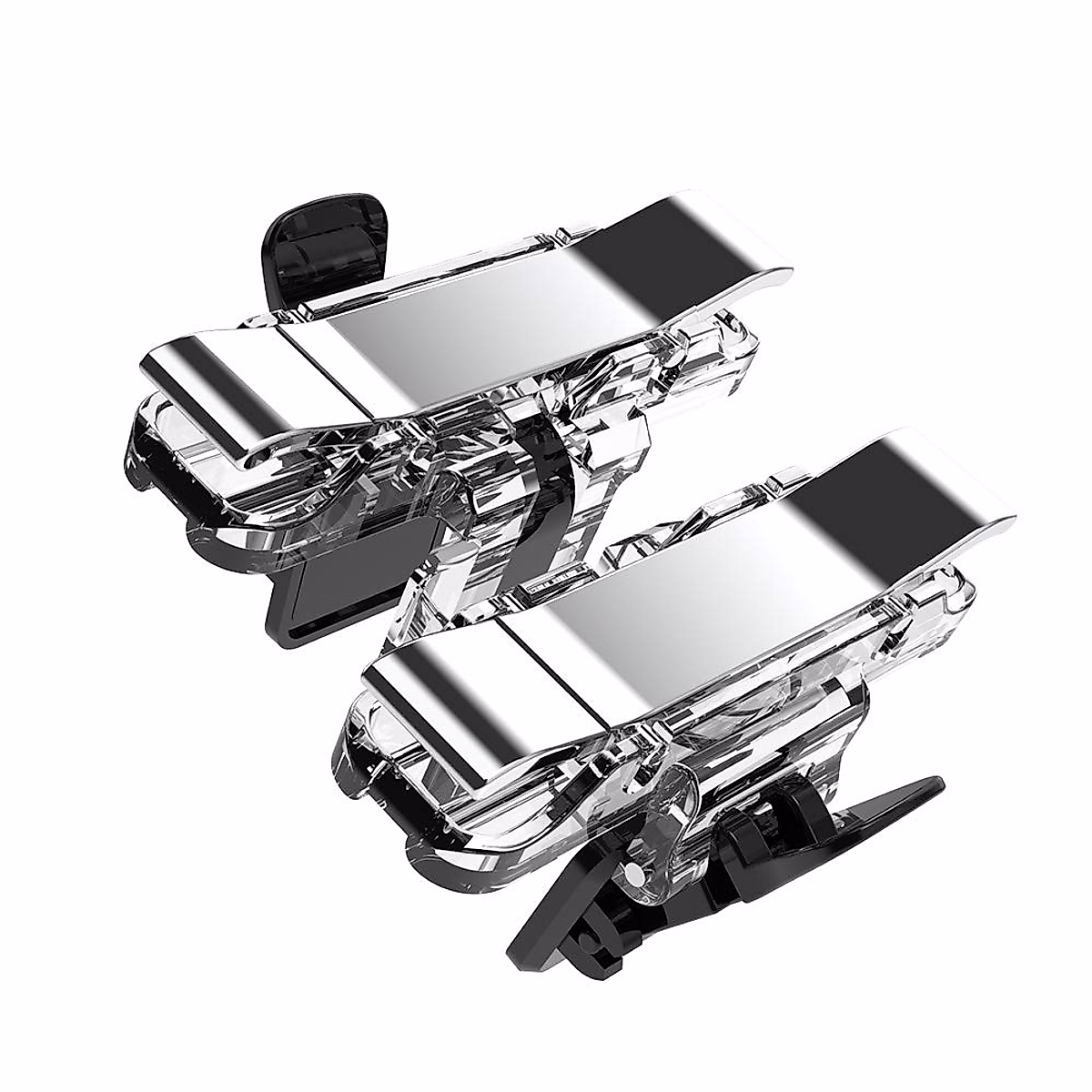 IUGGAN Mobile Game Controller (Metal Transparent), Sensitive Click Shoot and Aim Buttons L1R1 for PUBG/Knives Out/Rules of Survival, PUBG Mobile Game Joystick, Phone Game Controller (Crystal)