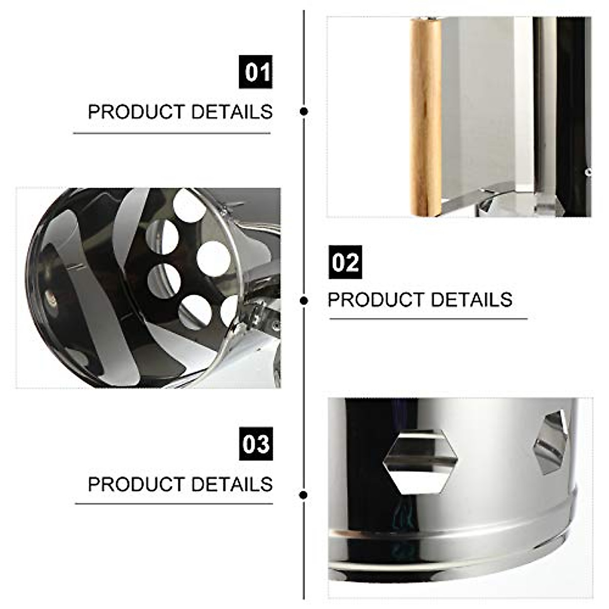 Cabilock Charcoal Grill Chimney Starter Quick Start Grill Barbecue Chimney Lighter Basket Can Canister BBQ Fire Starter Grilling Camping Accessories