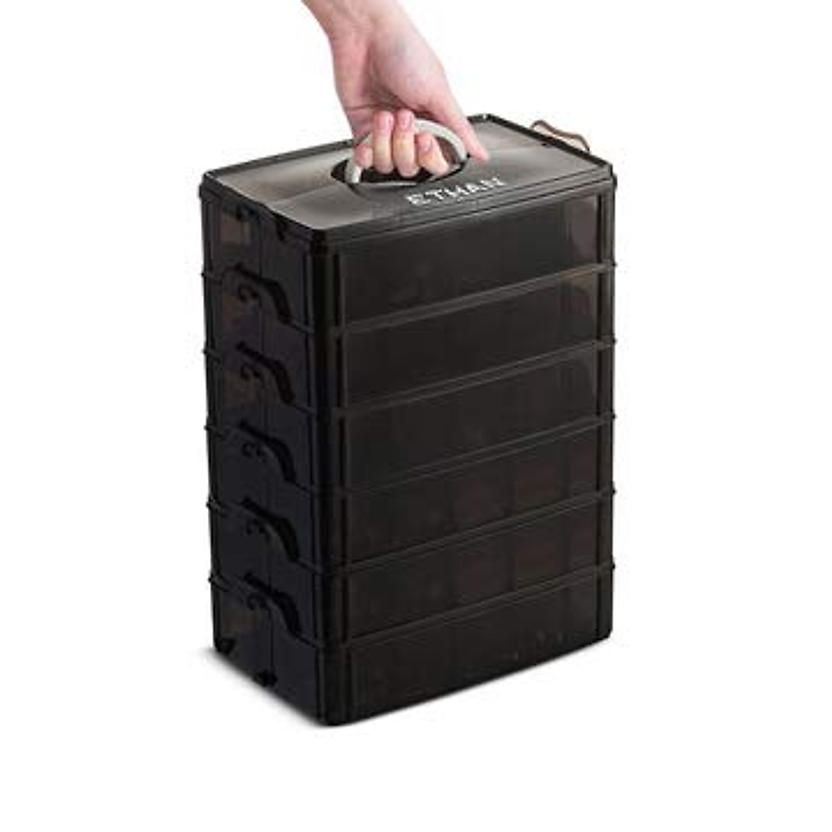 LifeSmart Stackable Bead Storage Organizer Box | DIY Art Craft Case with Adjustable Compartments | Small Plastic Bin Containers with Dividers for Toys, Jewelry, Fishing Tackles and Sewing Supplies