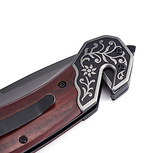 KetDirect Personalized Engraved Folding Knife for Dad from Son Daughter - for Fathers Day Birthday Christmas Thanksgiving - Men Camping Fishing Hunting Knives - Pocket Clip and Belts Cutter