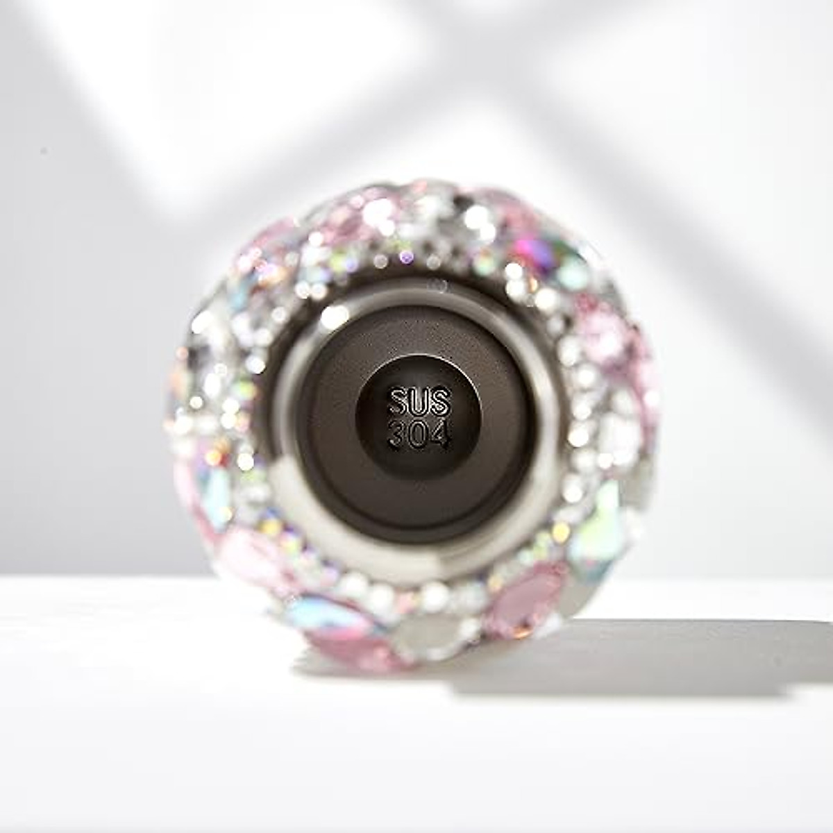 Canary Cottage Pink mini Insulated Cup - 9 oz Sparkling Rainbow Gemstone Tumbler Vacuum Insulated Stainless Steel Reusable Travel Friendly Ideal Holiday Gift