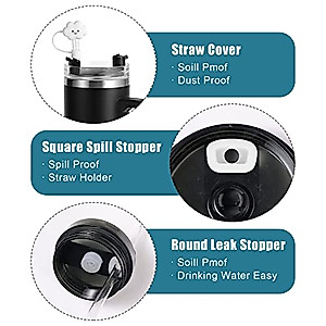 4pcs Spill Proof Stopper for Stanley, Silicone Spill Proof Stopper with 2pcs Cloud Straw Covers Reusable Spill Proof Plug Compatible with Stanley Cup 1.0 40/30oz