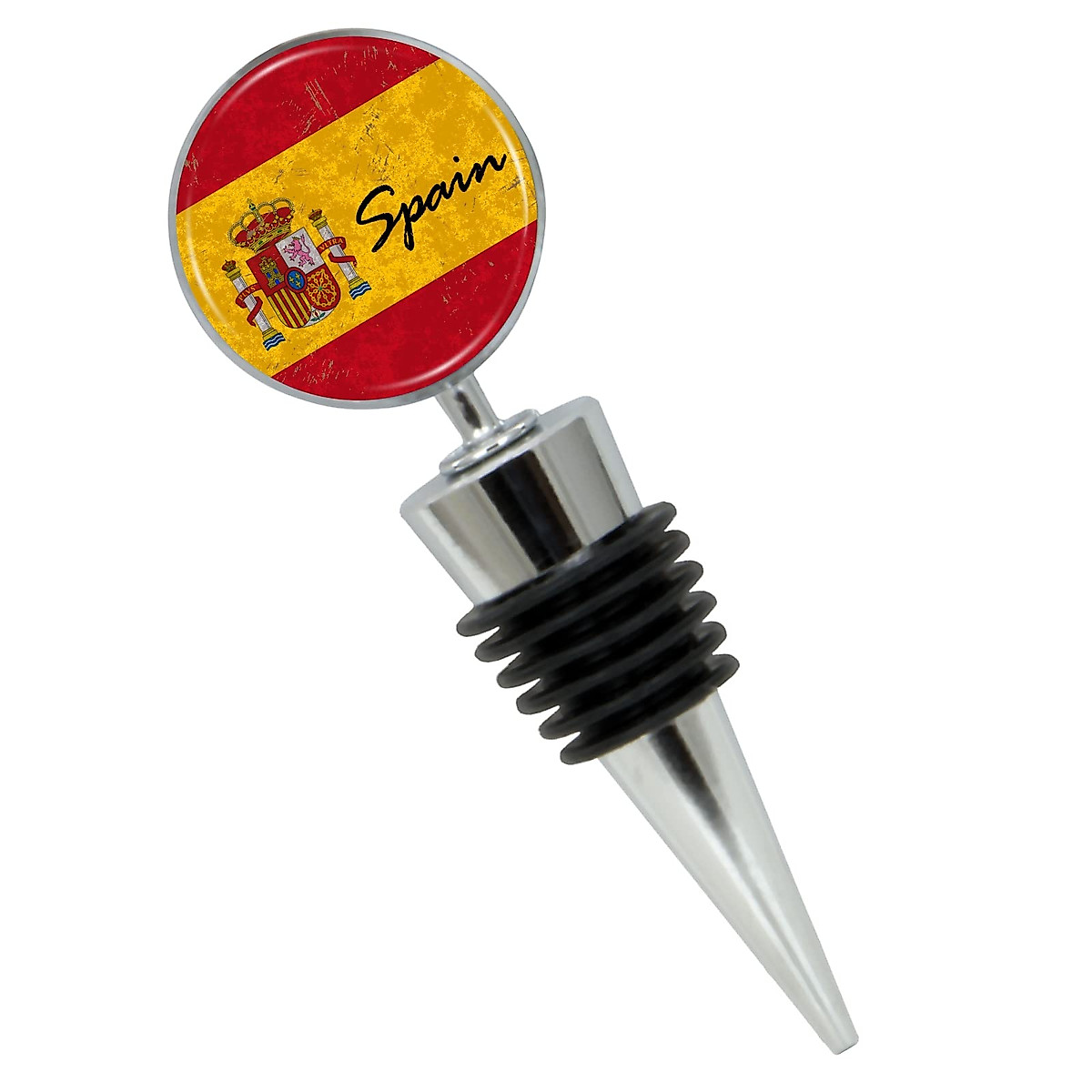 Spain Flag and Shield Wine Bottle Stopper in Gift Box, Perfect for House Warming Gift