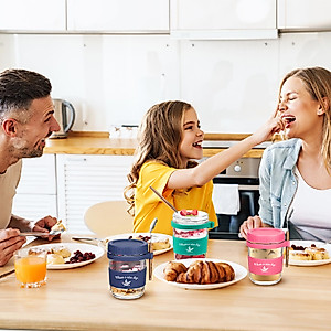 6 Pack Overnight Oats Containers with Lids and Spoon, 10 oz Glass Mason Jars with Sleeve Airtight Oatmeal Container with Measurement Marks Chia Pudding Jars with Lids for Milk Cereal Fruit Meal Prep