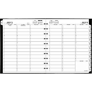 AT-A-GLANCE 2023-2024 Academic Planner, Weekly & Monthly, Quarter-Hourly Appointment Book, 9" x 11", Large, Monthly Tabs, Pocket, Flexible Cover, Move-A-Page, Black (70957E05)