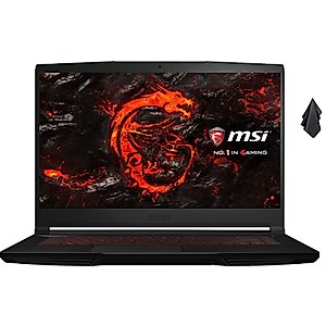 MSI Newest GF63 Premium Gaming Laptop, 15.6"" FHD Thin-Bezel Display,10th Gen Intel Quad-Core i5-10300H, 16GB RAM, 512 GB SSD, GeForce GTX 1650 4GB, Backlit Keyboard, Windows 10, Black