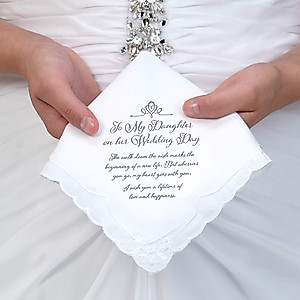 Lillian Rose mens Lillian Rose Daughter Verse Wedding Gift Keepsake Hankie, Multi-colour, One Size US, 6.5"