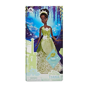 Disney Store Official Disney Princess Classic Doll (Tiana from The Princess and the Frog), 11 Inches, includes Brush with Molded Details, Posable Toy in Classic Outfit - Disney Princess Toys for Girls