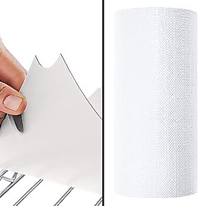 Gorilla Grip Wire Shelf Liners Set of 4 and Smooth Drawer Liner, Wire Shelf Liner Size 18x36 in Clear, Waterproof Hard Plastic, Drawer Liner Size 12x10 in White, Non Adhesive, 2 Item Bundle